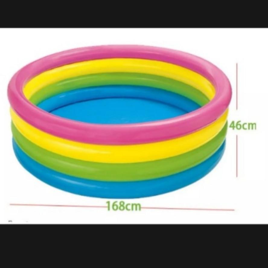 Intex rainbow 4-layer inflatable pool, 168cm, Babies & Kids, Infant ...