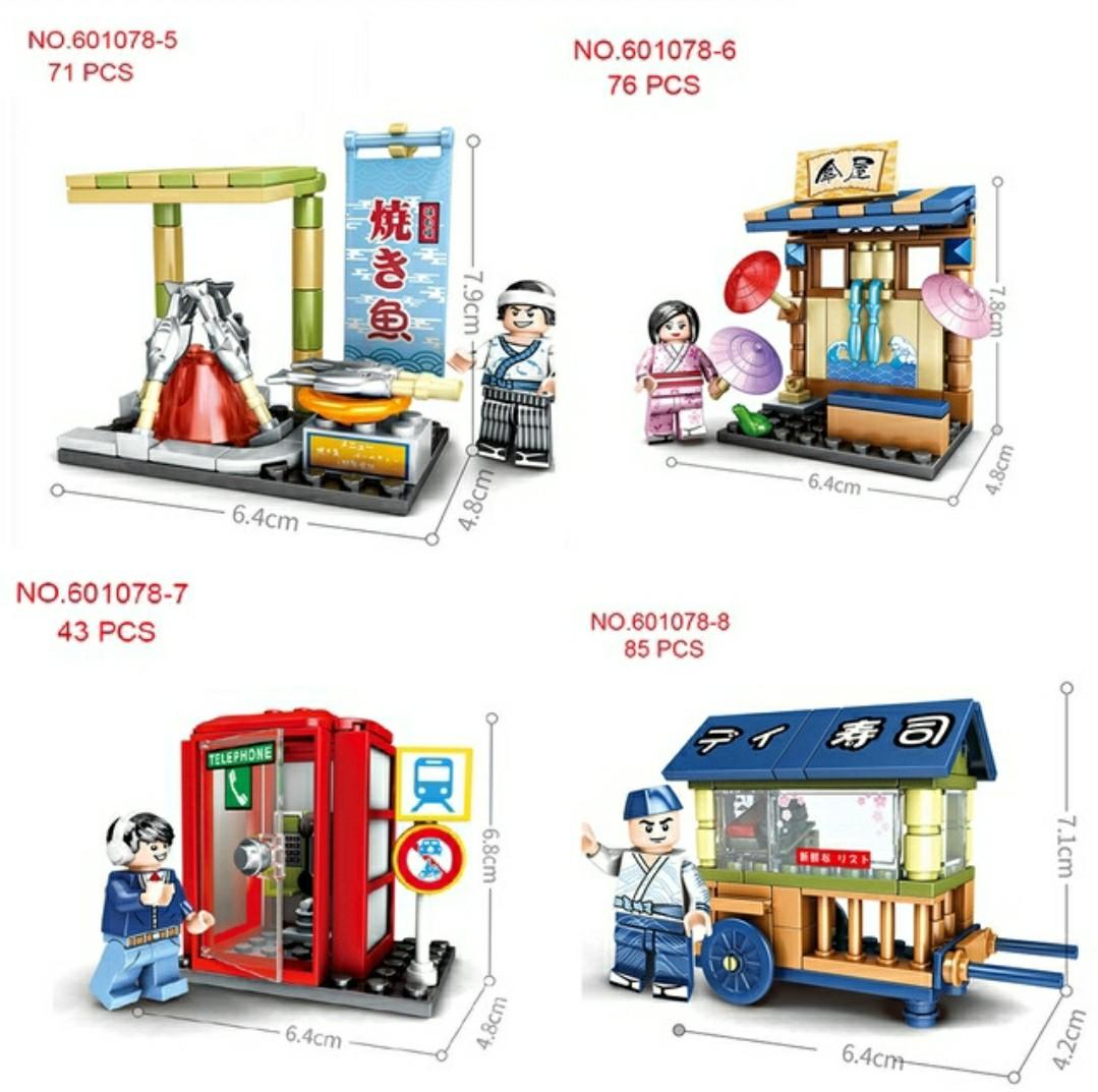LEGO 8 IN 1 SEMBO Sakura City Street View Buildings Blocks Takoyaki Ice ...