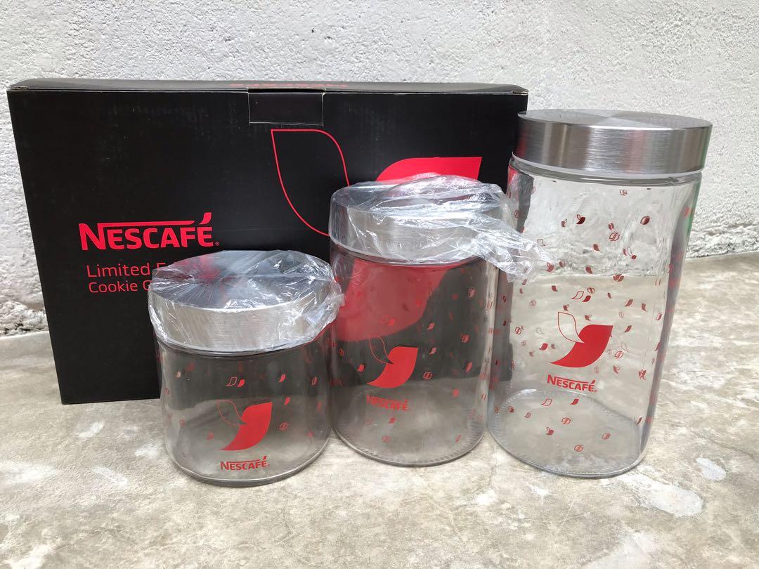 Nescafe Cookie Glass Containers, Furniture & Home Living, Kitchenware ...