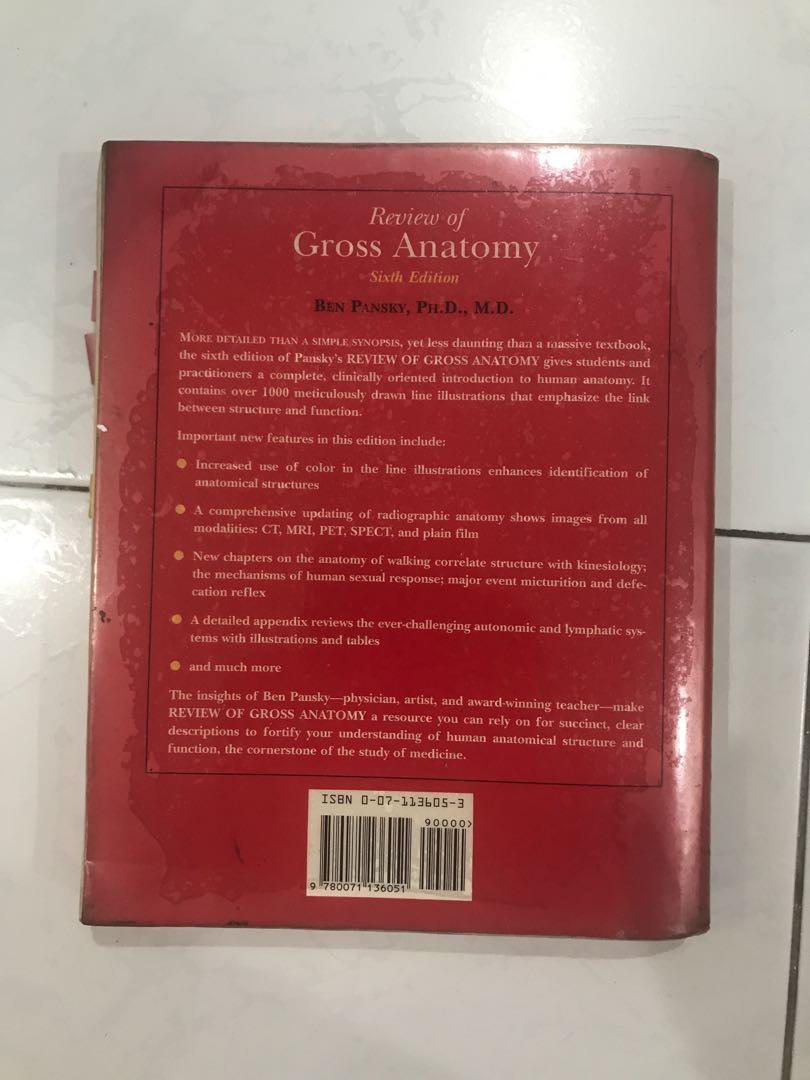 Review of Gross Anatomy Sixth Edition by Ben Pansky, Hobbies & Toys ...