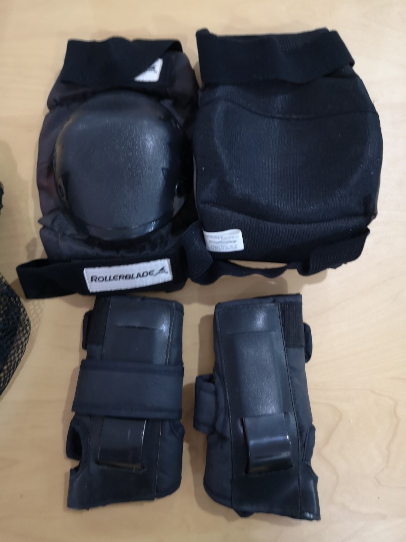 Roller blade guards (knee and hand), Health & Nutrition, Braces ...