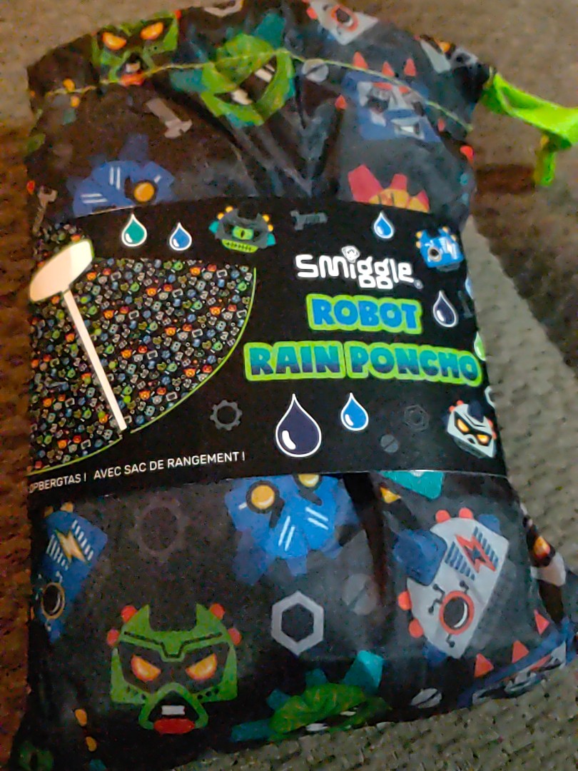 Smiggle Robot Rain Poncho(NEW), Babies & Kids, Babies & Kids Fashion on ...
