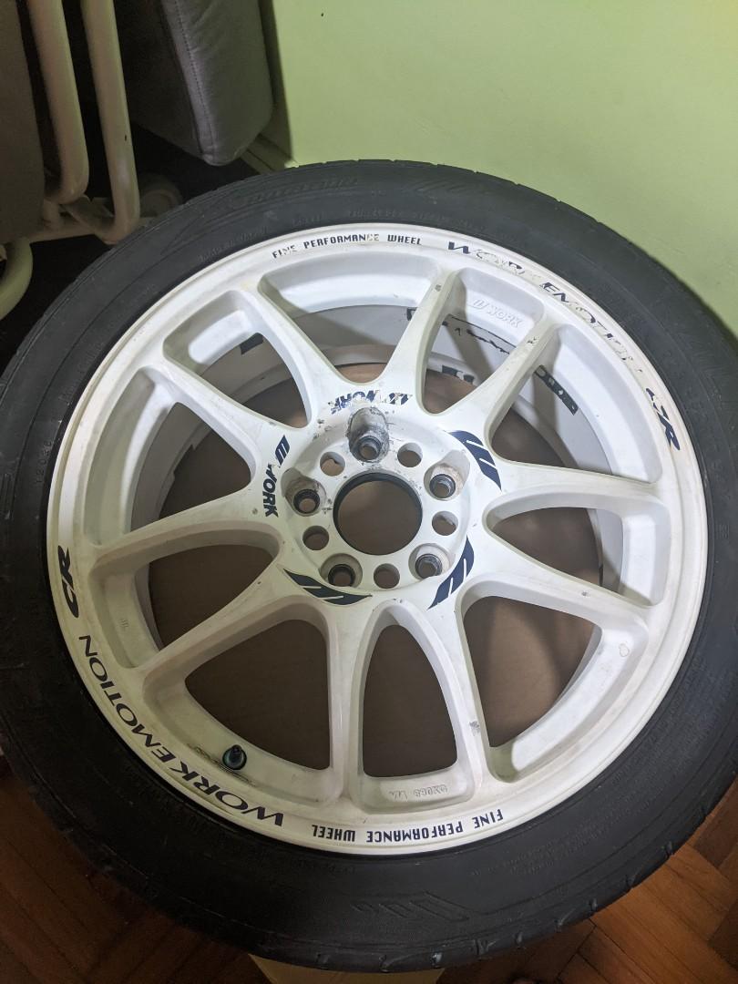 Work Emotions CR Kai 17" rims, Car Accessories, Tyres & Rims on Carousell