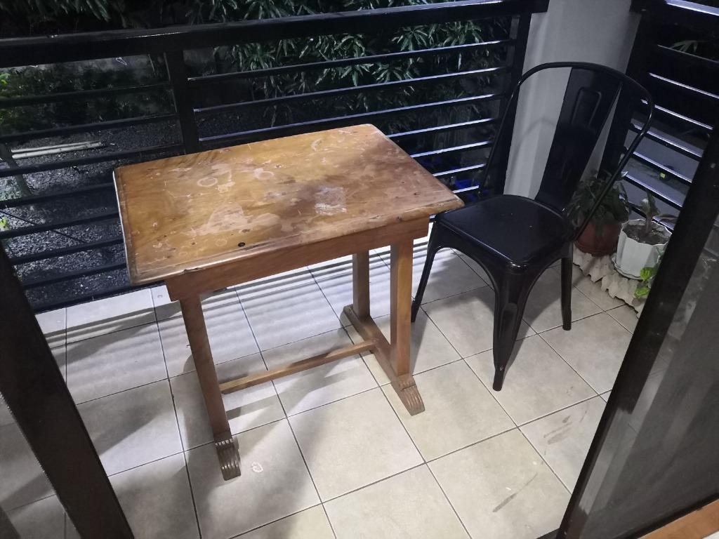 100 yr old study table and chair, Furniture & Home Living, Furniture ...