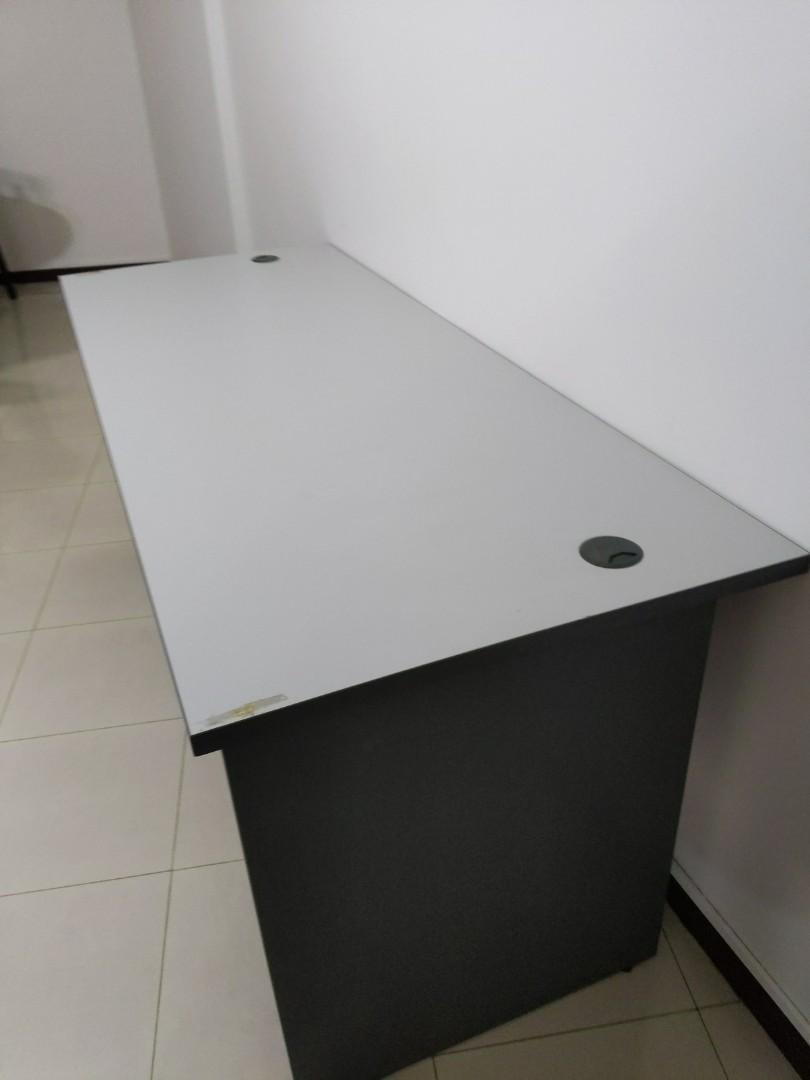 2 Person Study Table with (Double Tone Grey with Wire Holes), Furniture ...