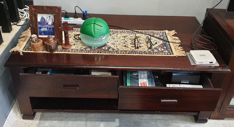 Barang Barang Teak Wood 2 Drawer Console Table, Furniture & Home Living ...