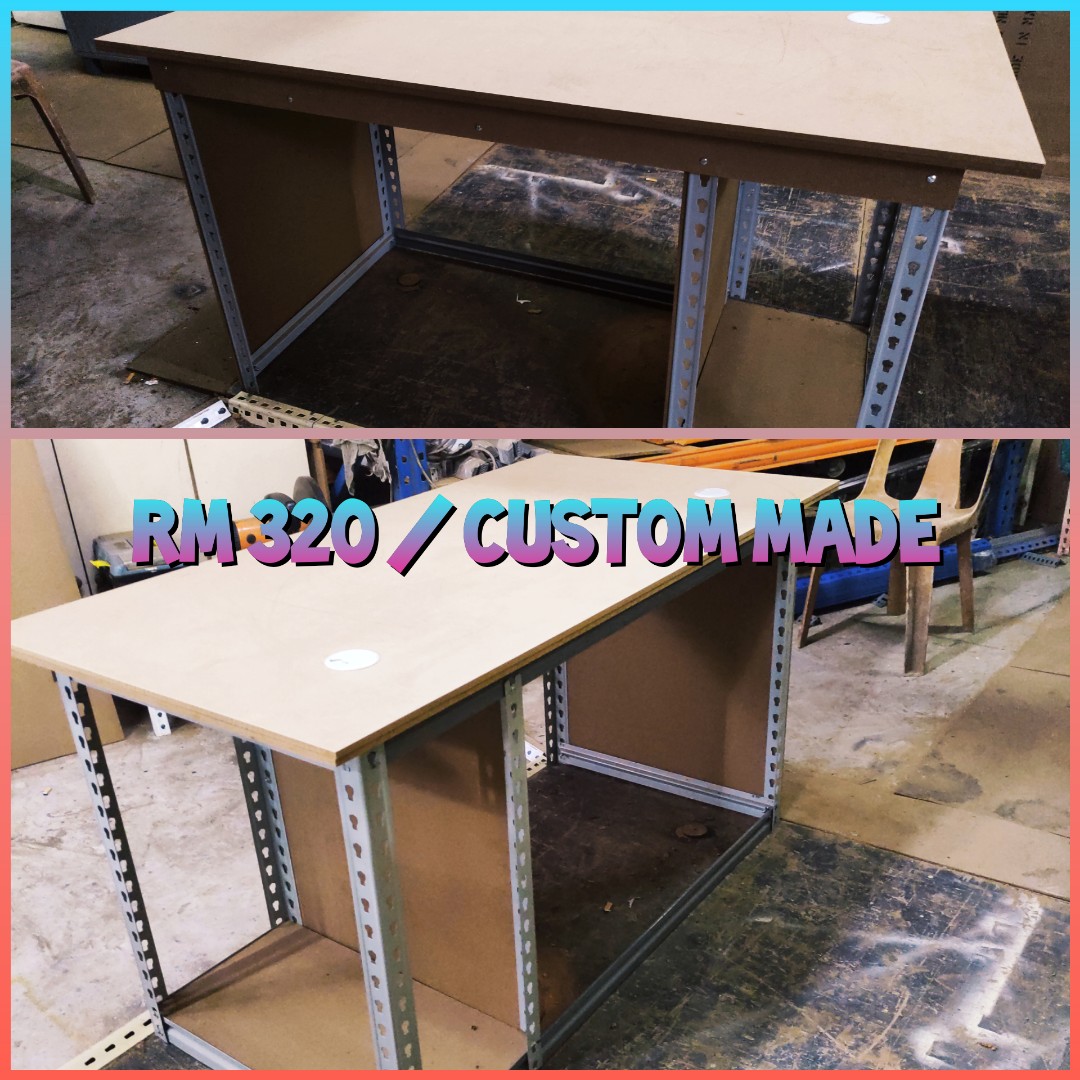 Custom Computer Table From Boltless Rack, Furniture & Home Living ...