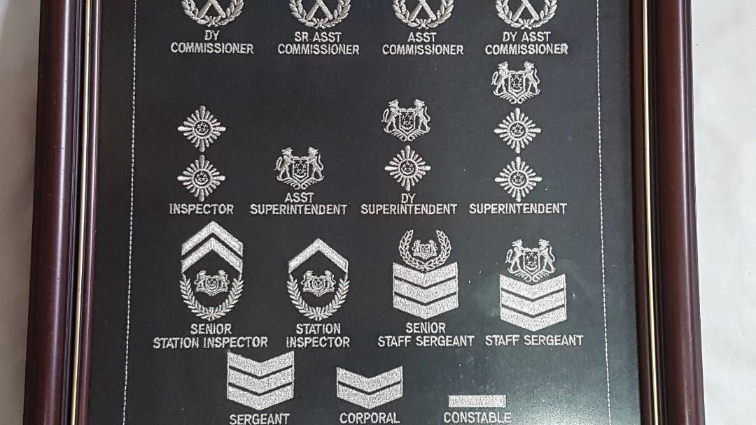 Embroidery Singapore Police Force Ranks Display, Hobbies & Toys ...