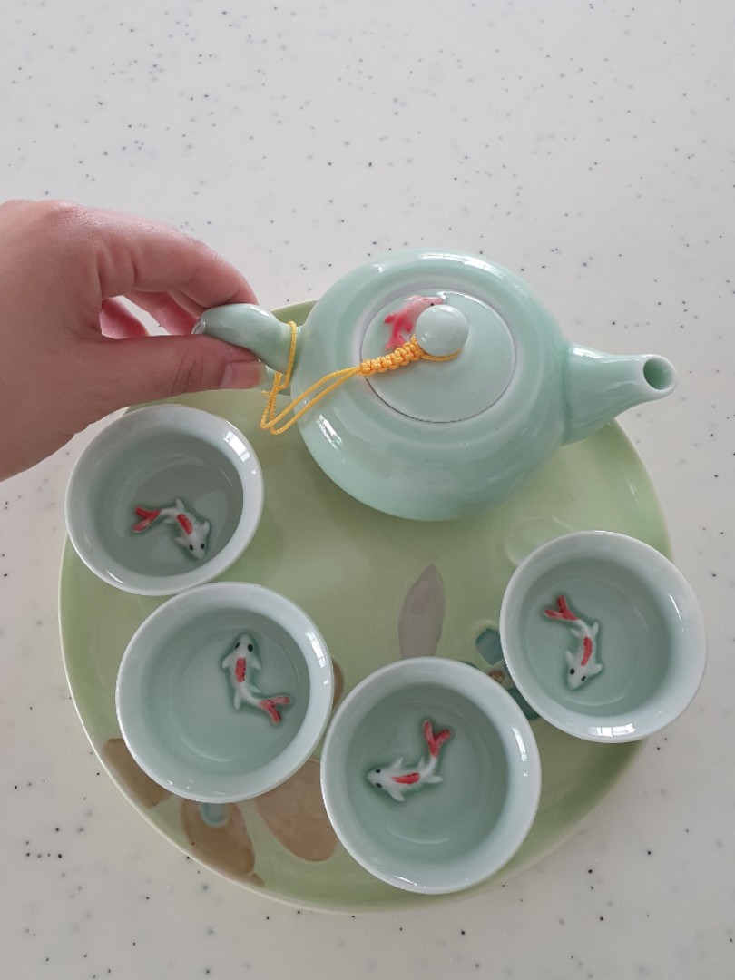 Pastel Green Tea Set, Furniture & Home Living, Kitchenware & Tableware ...
