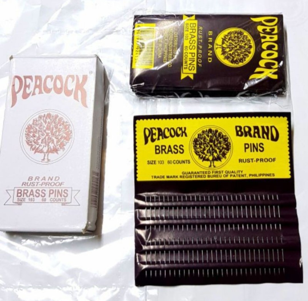 Peacock Brass Pins (size 103) Aspili Arpiler, Furniture & Home Living ...