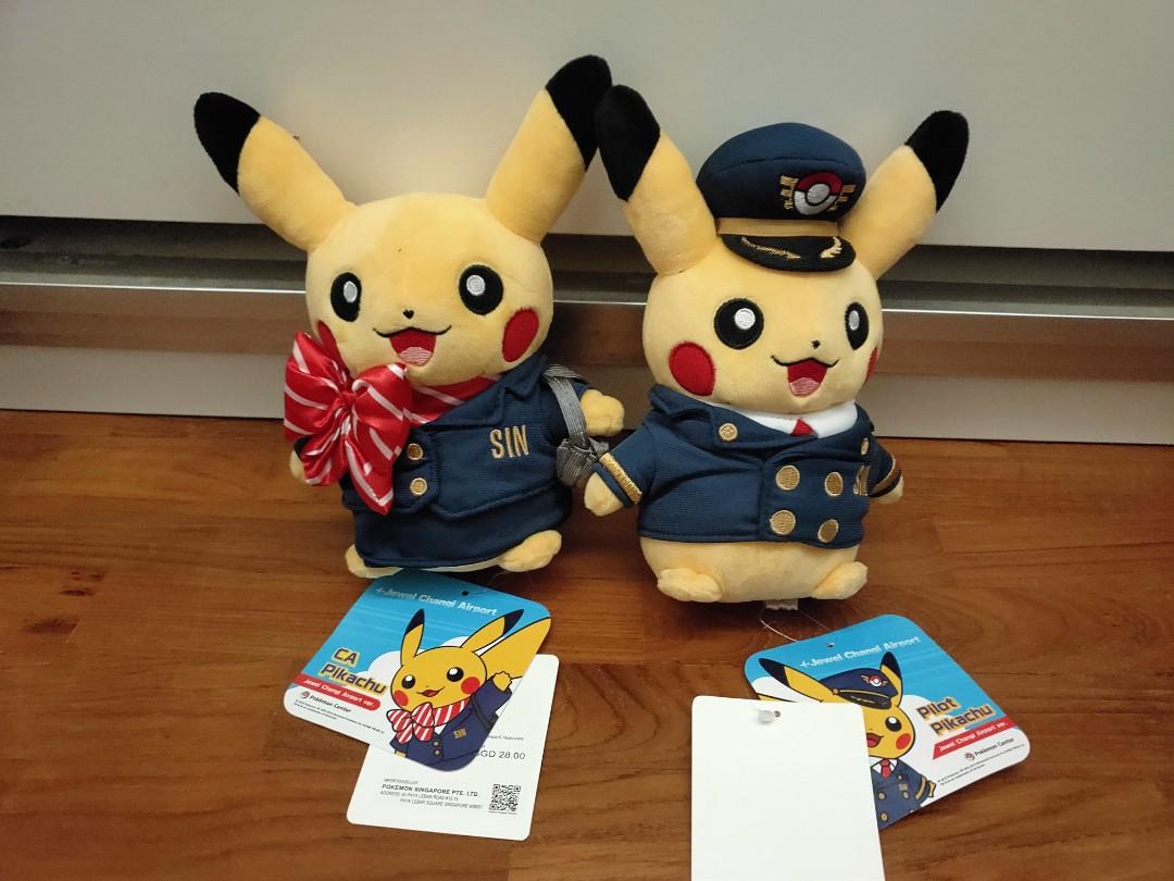 Pikachu Pilot and Stewardess Plush, Toys & Games, Stuffed Toys on Carousell