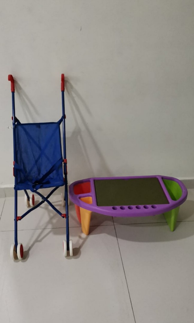 Soft toy pram and art table, Babies & Kids, Baby Nursery & Kids ...