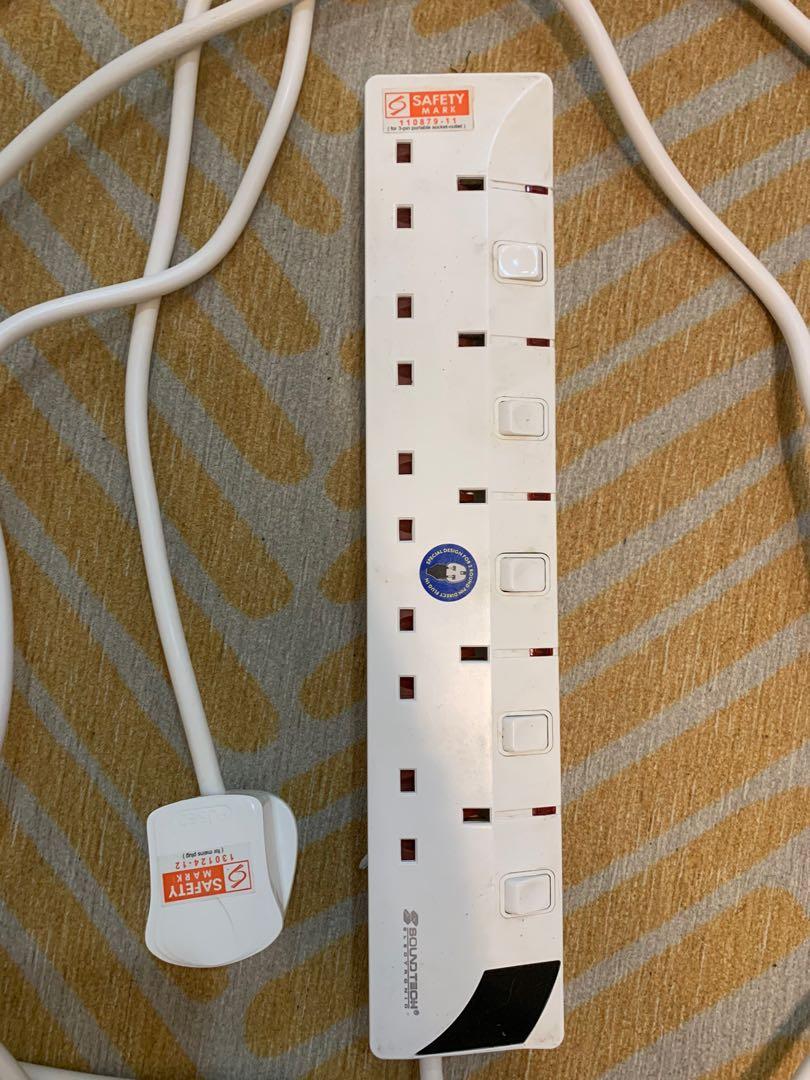 Sound tech Electronic Extension 5 ways 7 meters, Audio, Other Audio ...