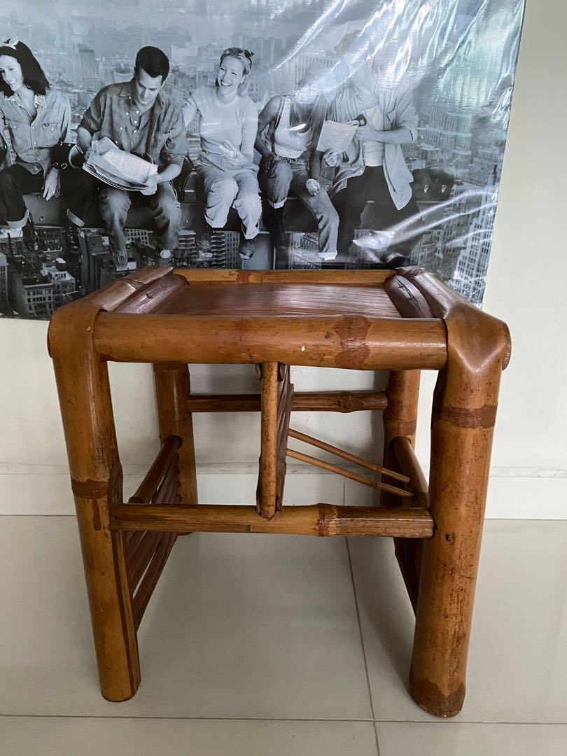 Vintage bamboo stool and baby chair, Furniture & Home Living, Furniture ...