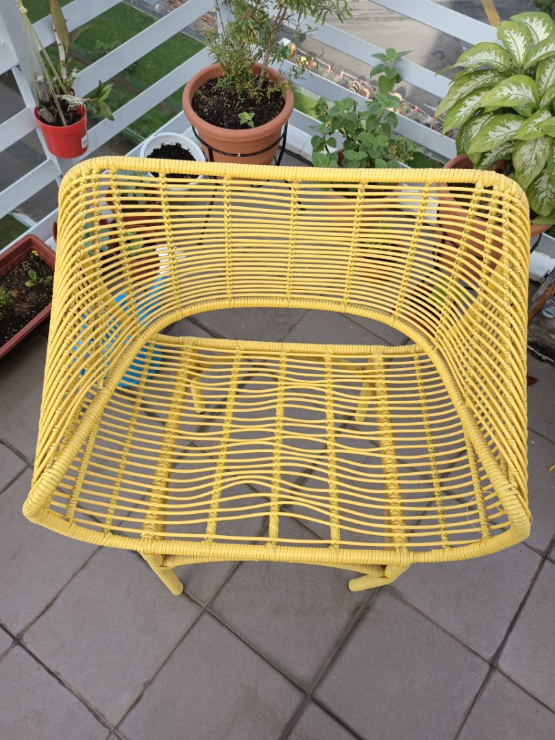 Used outdoor chair in yellow rattan, Furniture, Tables & Chairs on ...