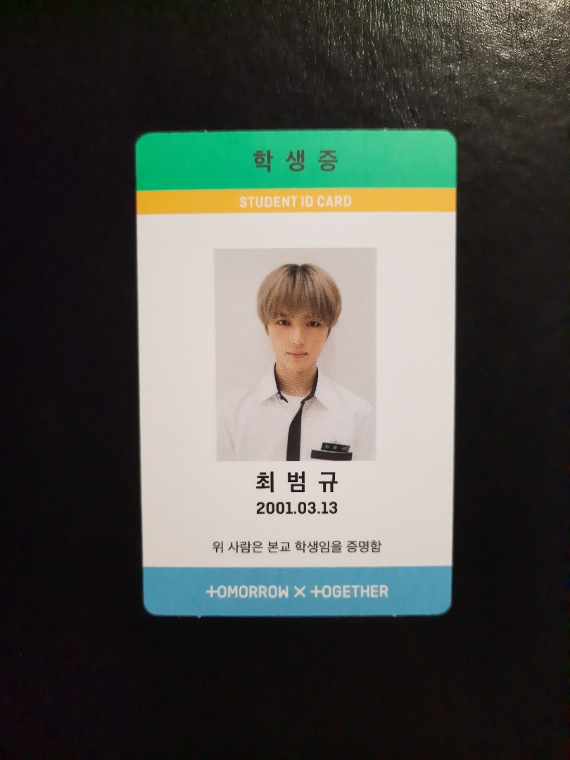 WTS TXT BEOMGYU student ID card PC, Hobbies & Toys, Memorabilia ...