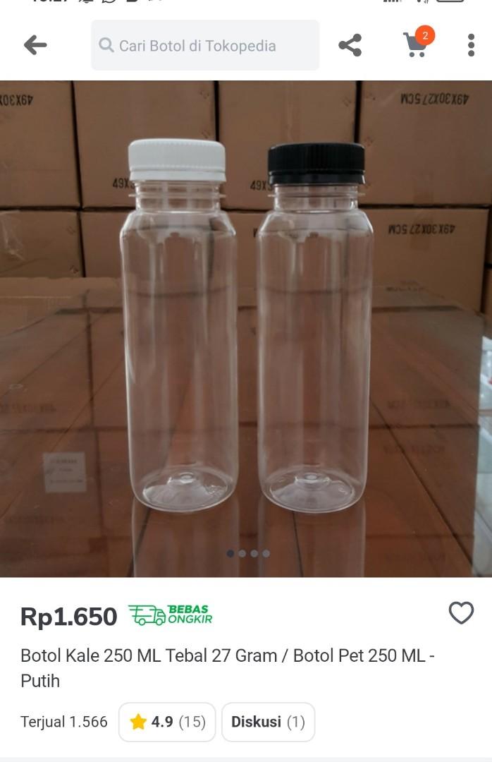 #Obral Botol kale 250ml 27gr 200 pieces, Kitchen & Appliances di Carousell