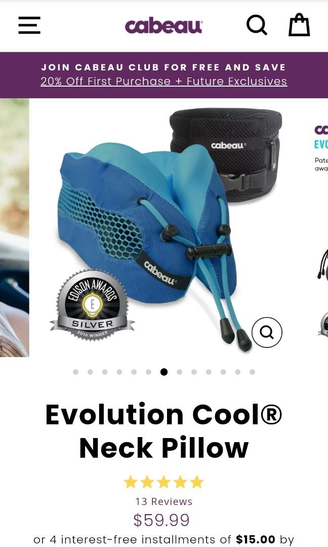 Cabeau Evolution Cool Neck Pillow, Health & Nutrition, Braces, Support ...