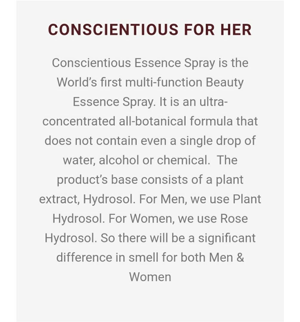 Conscientious His & Her Essence Spray, Beauty & Personal Care, Face ...