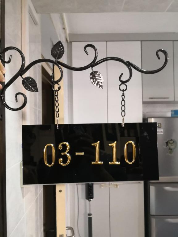 customized house number hanger School Classroom number pastoral wrought ...