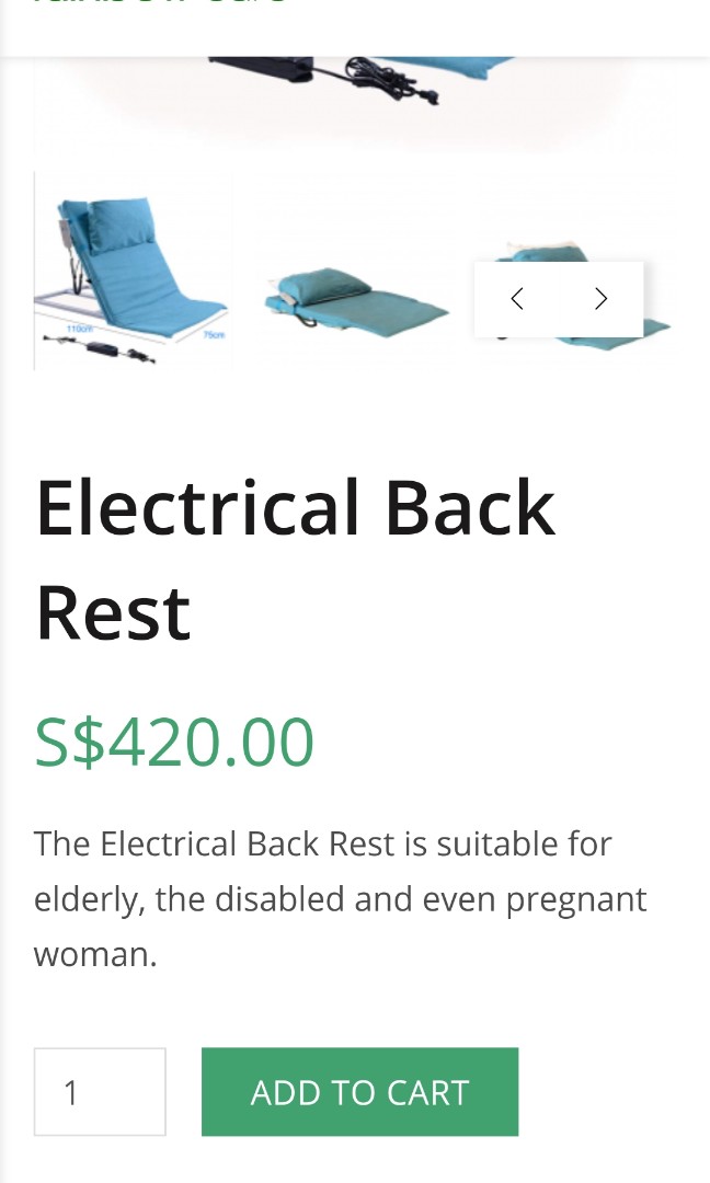 Electrical Back Rest, Everything Else on Carousell