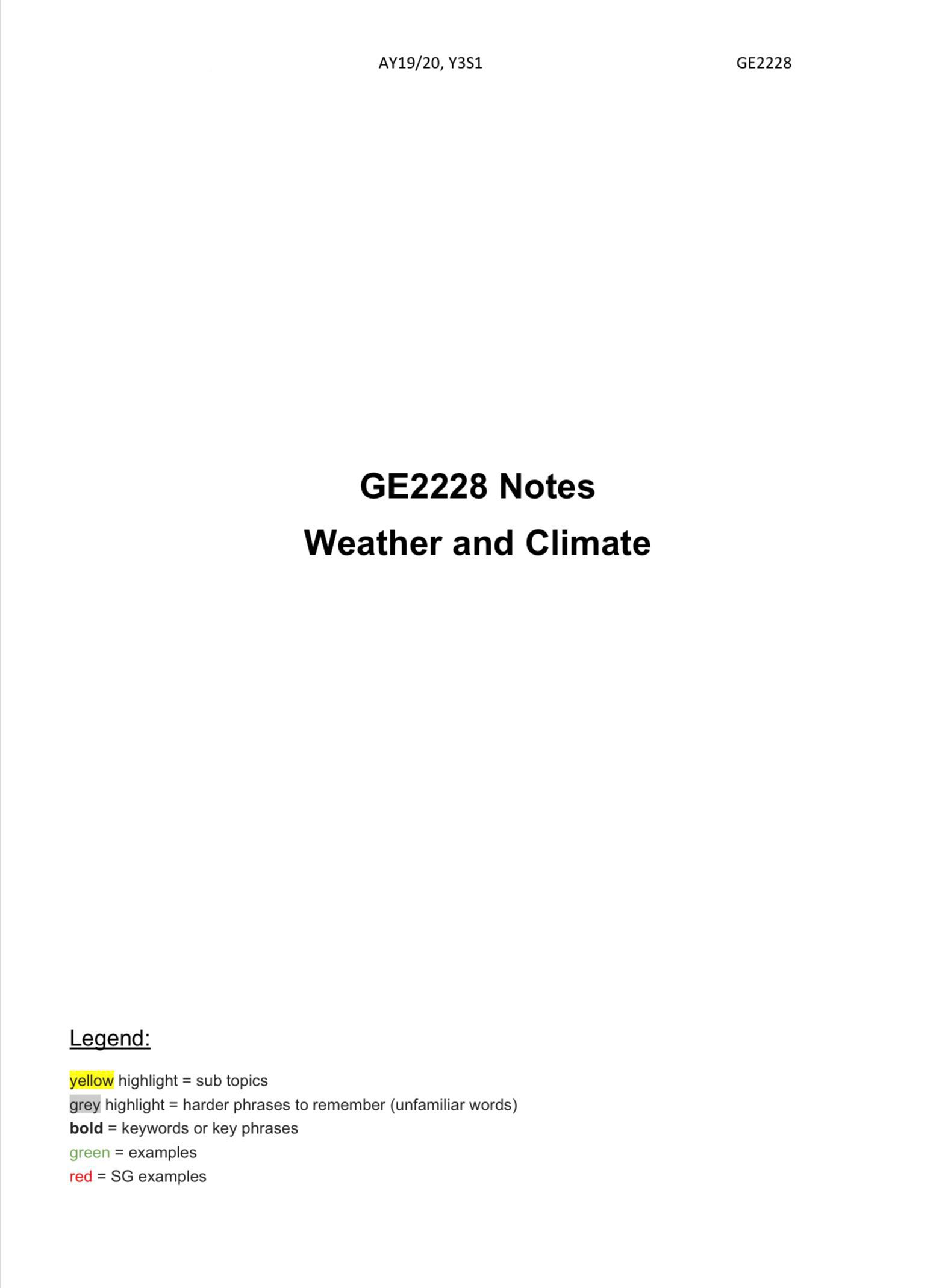 GE2228 Weather and Climate Textbook and Notes, Hobbies & Toys, Books ...