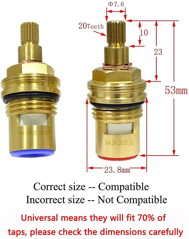 GI Universal Replacement Brass Ceramic Disc Tap Valve Insert Gland ...