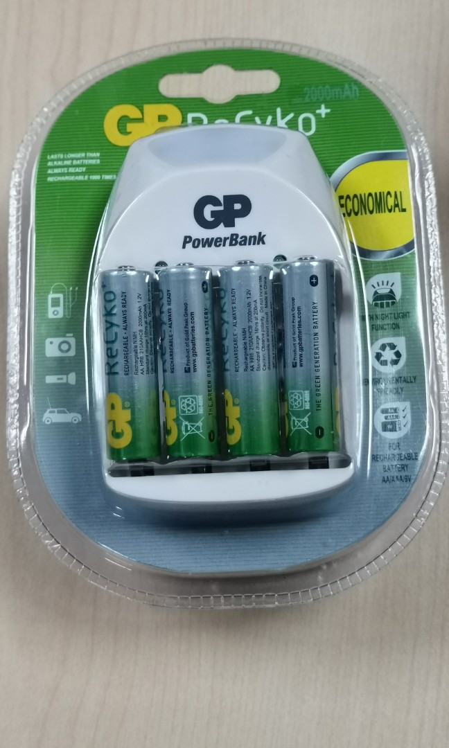 GP ReCyko+ charger + 4x AA rechargeable battery, Mobile Phones ...