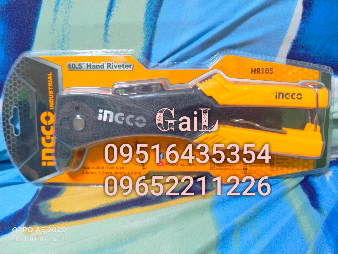 INGCO 10.5" Hand Riveter (HR105), Commercial & Industrial, Construction ...