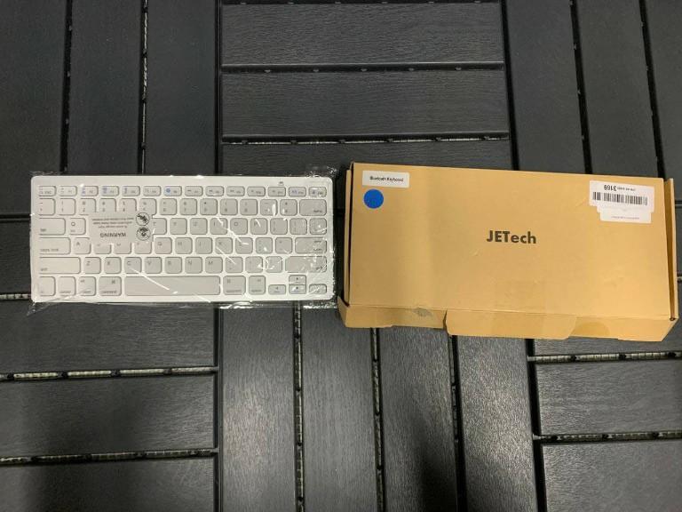 JETech 2156- Universal Bluetooth Wireless Keyboard, Portable, White ...