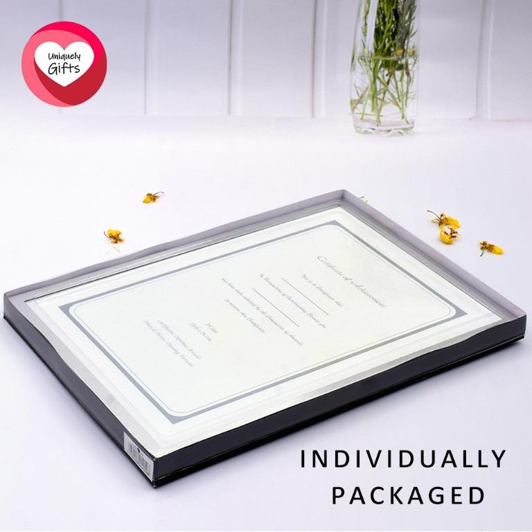 PREMIUM METAL A4 CERTIFICATE FRAME, Furniture & Home Living, Home Decor ...