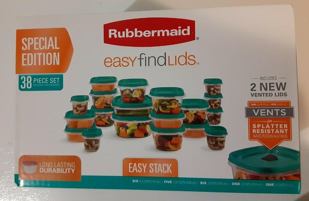 Rubbermaid Food Storage 38 Piece Set with Easy Find Lids, Freezer Safe ...