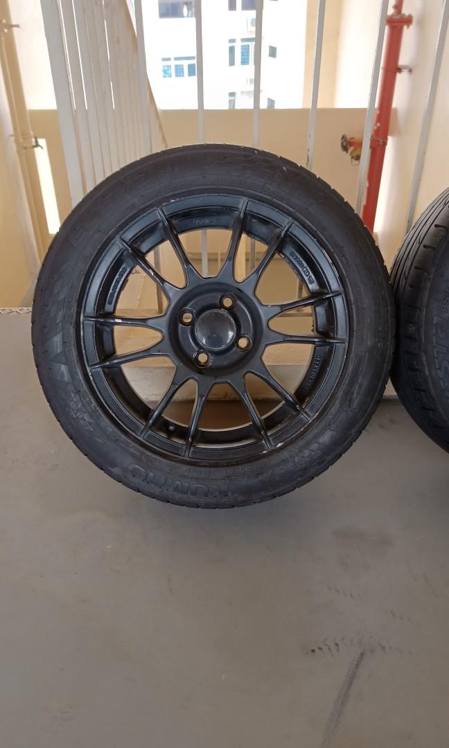 OZ replica 15" rims 4×100, Car Accessories, Tyres & Rims on Carousell
