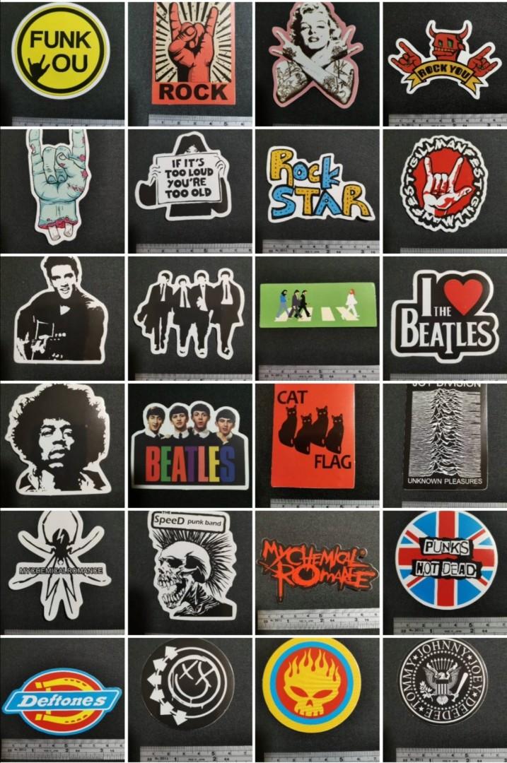 C7 Rock Music Band Sticker Stickers Part 1 radiohead nofx slipknot kiss ...