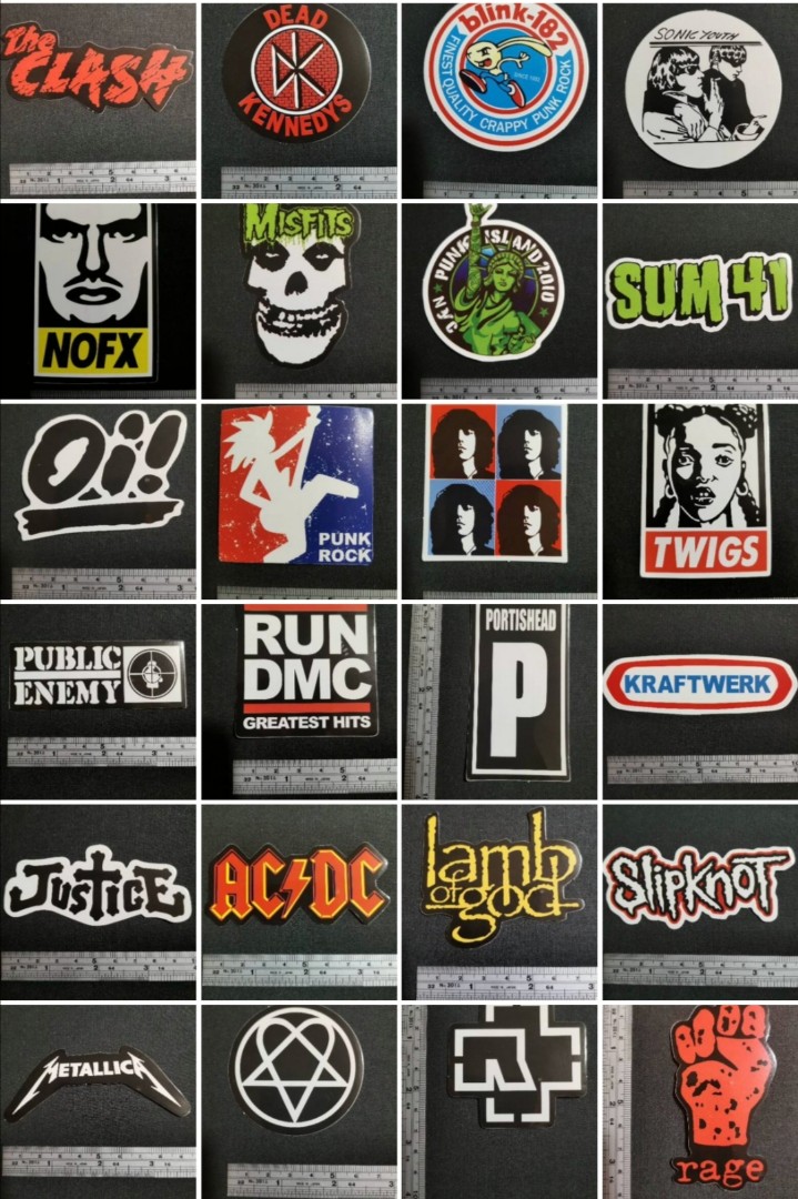 C7 Rock Music Band Sticker Stickers Part 1 radiohead nofx slipknot kiss ...