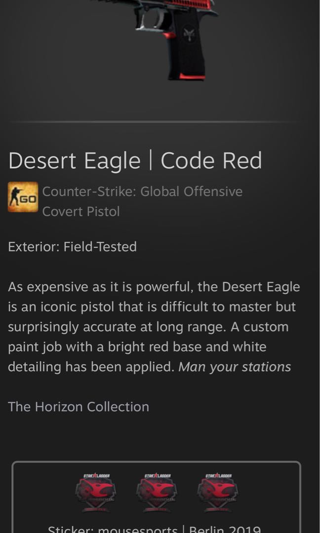 Csgo desert eagle code red, Video Gaming, Gaming Accessories, Game Gift Cards & Accounts on ...