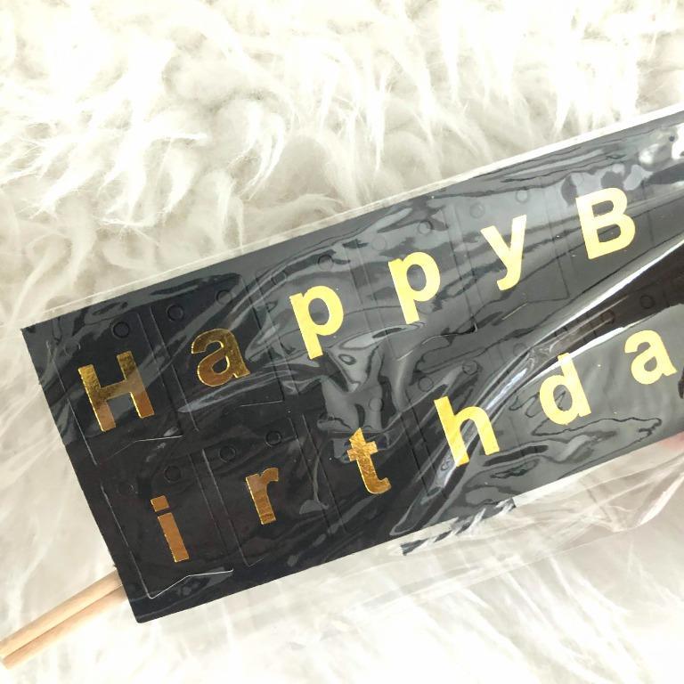 DIY Birthday Black Banner Cake Topper | Pink Banner | Blue Banner Cake ...