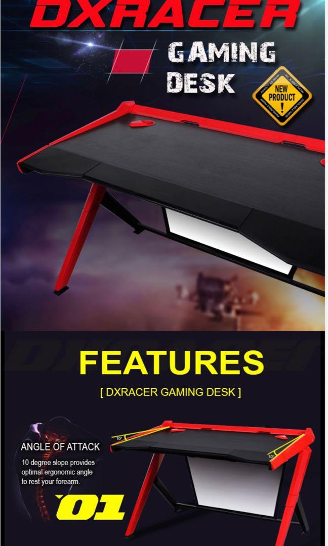 DxRacer Gaming Computer Desk/Table GD1000NR, Furniture & Home Living ...