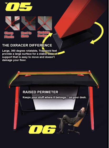 DxRacer Gaming Computer Desk/Table GD1000NR, Furniture & Home Living ...