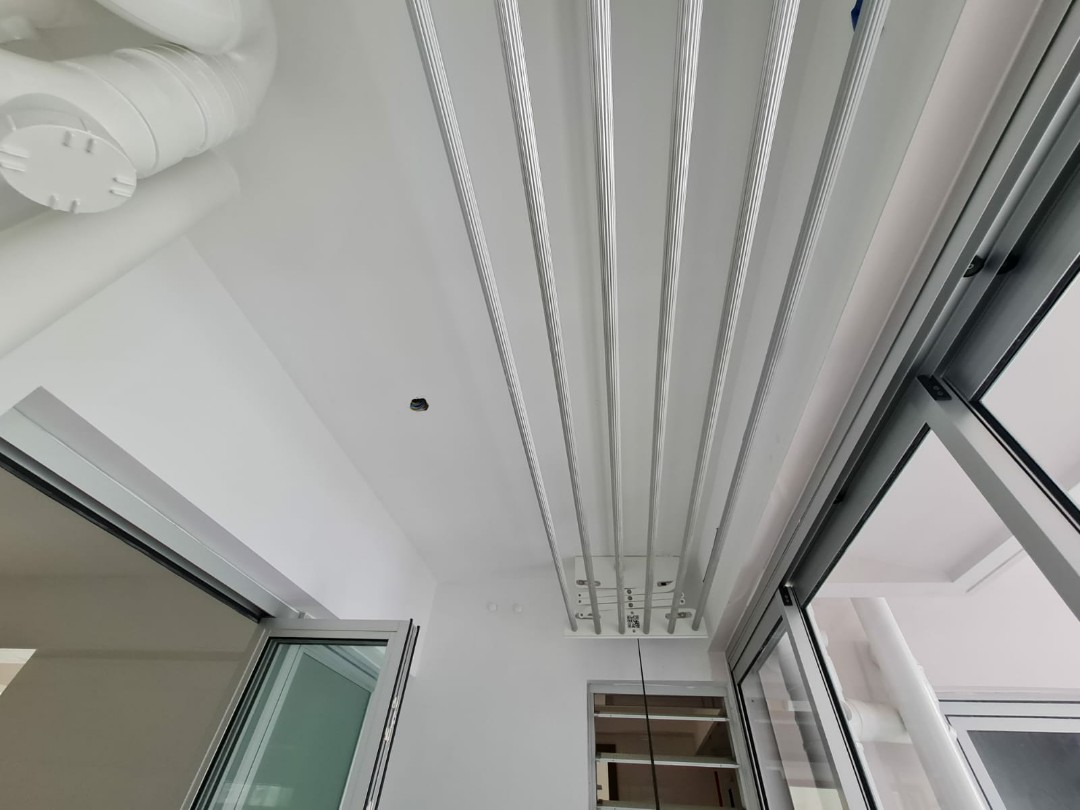 Hdb bto ceiling laundry rack, Furniture & Home Living, Bathroom ...
