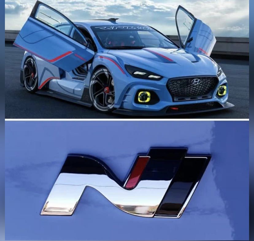 Hyundai N Line logo emblem, Car Accessories, Accessories on Carousell