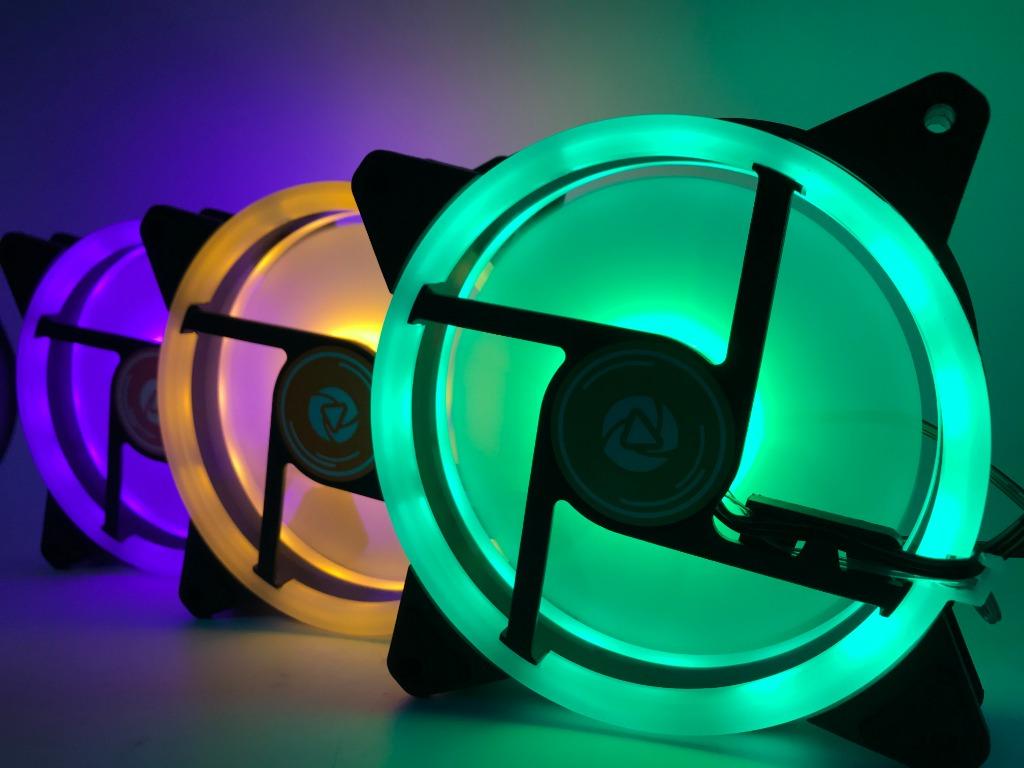 INPLAY UFO RGB FAN 3-IN-1 KIT, 12V 4-PIN/ 3-PIN, 16.8 million colors ...