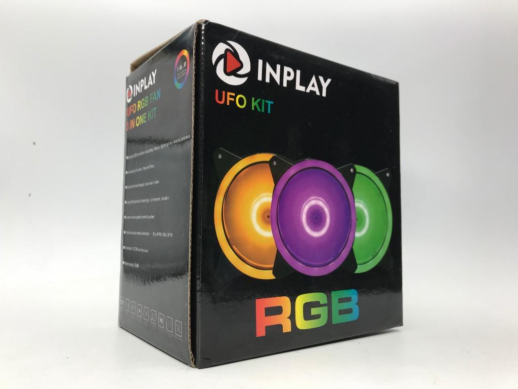 INPLAY UFO RGB FAN 3-IN-1 KIT, 12V 4-PIN/ 3-PIN, 16.8 million colors ...