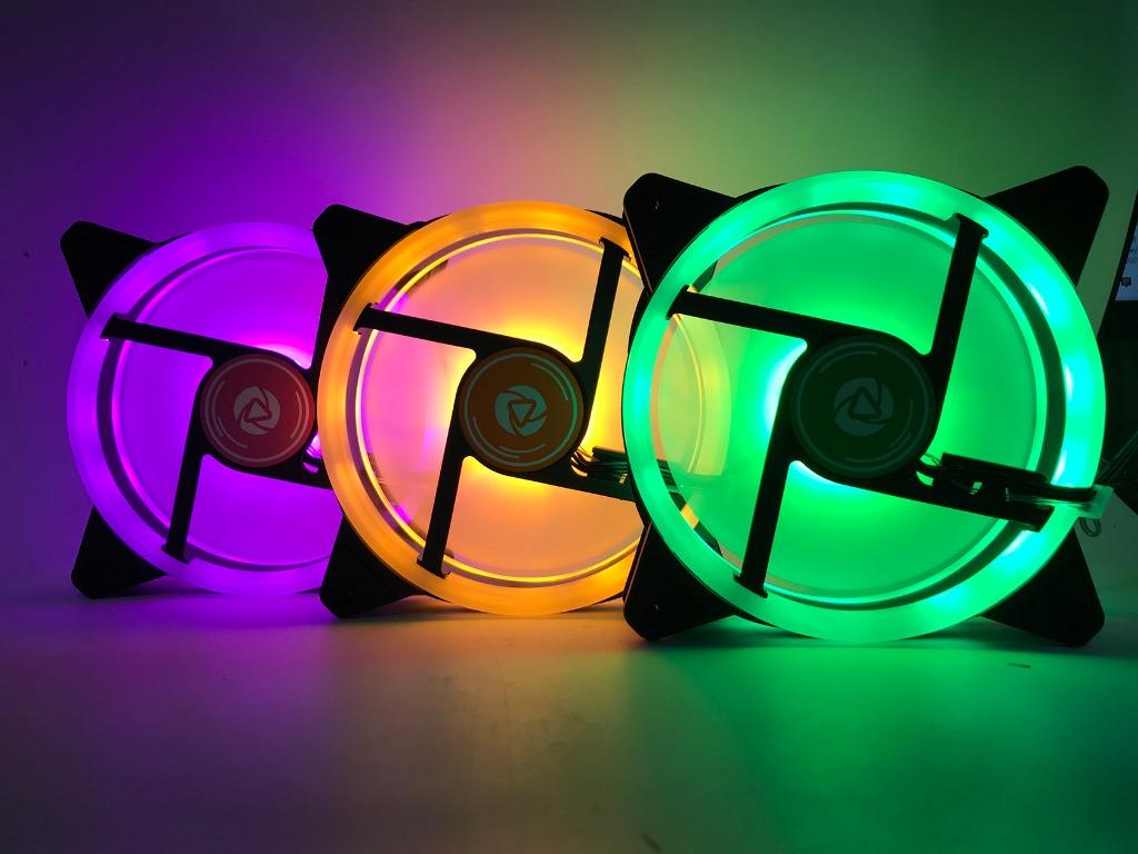 INPLAY UFO RGB FAN 3-IN-1 KIT, 12V 4-PIN/ 3-PIN, 16.8 million colors ...