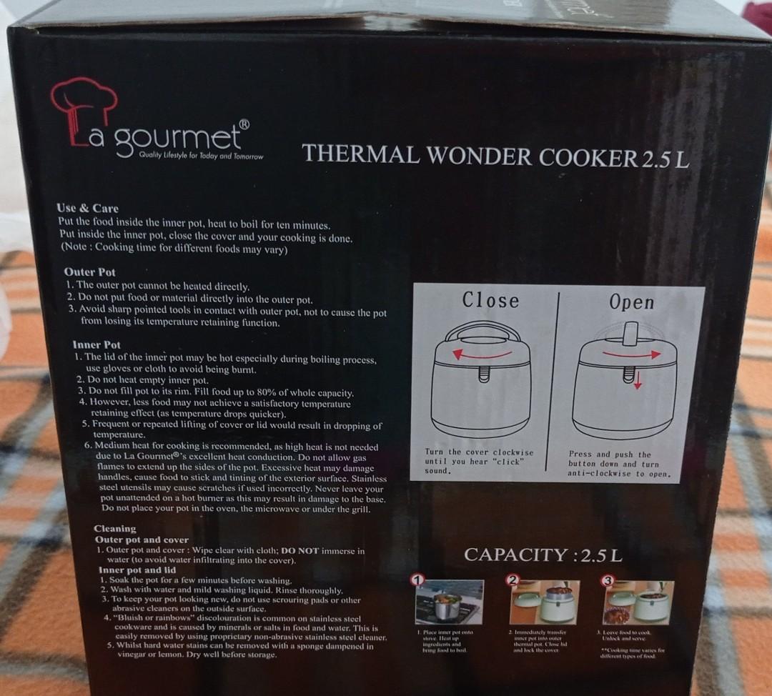 La gourmet thermal cooker 2.5L, TV & Home Appliances, Kitchen ...