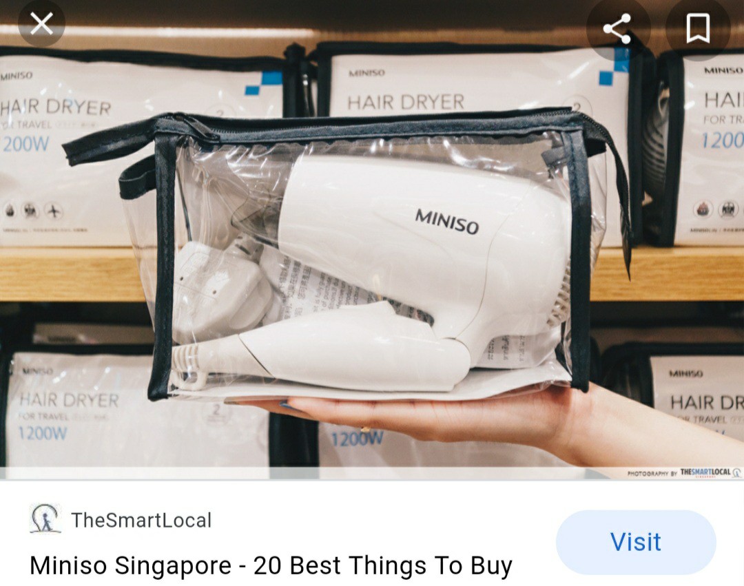 Miniso travel hair dryer, Beauty & Personal Care, Hair on Carousell