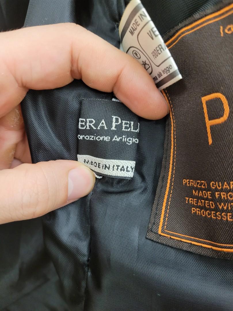 Peruzzi Firenze Brown Leather Jacket Made in Italy, Men's Fashion ...