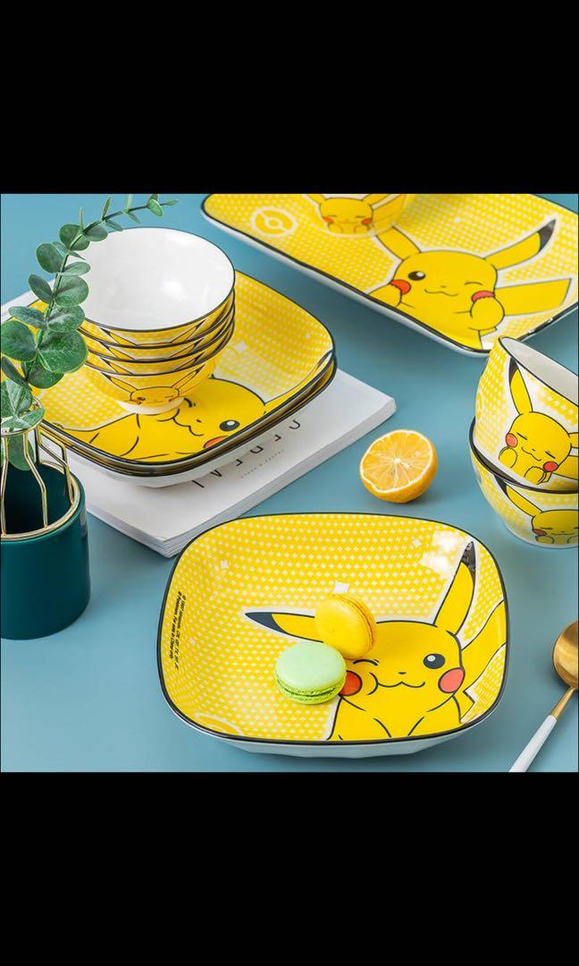 Pikachu Plates and Bowls, Furniture & Home Living, Kitchenware ...