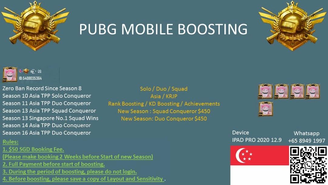 PUBG MOBILE BOOSTING, Video Gaming, Gaming Accessories, Game Gift Cards ...