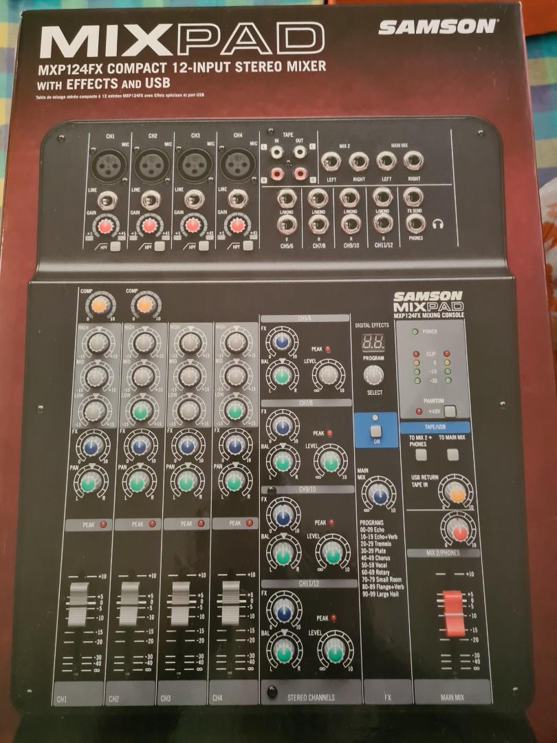 Samson MixPad MXP124FX mixer, Hobbies & Toys, Music & Media, Musical ...